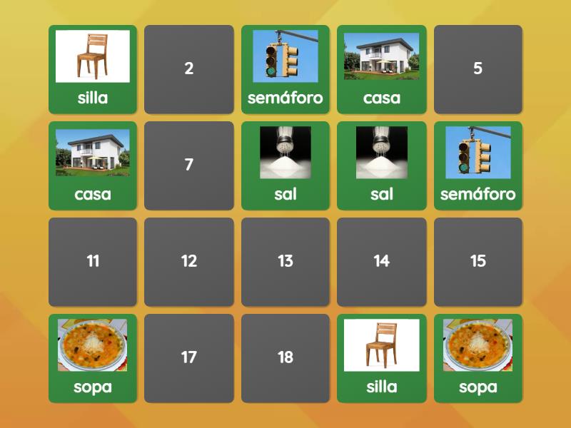 MEMORAMA - Matching pairs