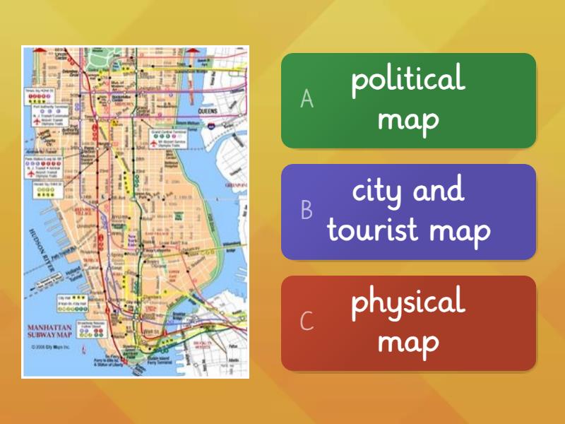 TYPES OF MAPS (political, physical, city and tourist)_CLIL_Geography - Quiz