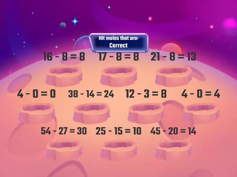 Subtraction - Whack-a-mole