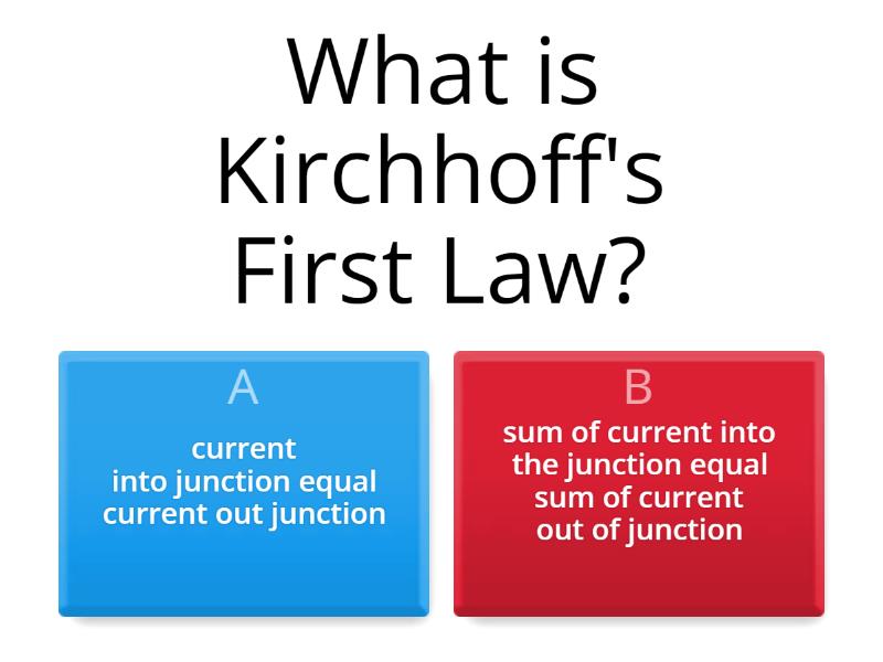 Kirchhoff's First Law - Quiz