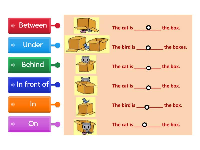 Preposition of place (6 words) - Labelled diagram