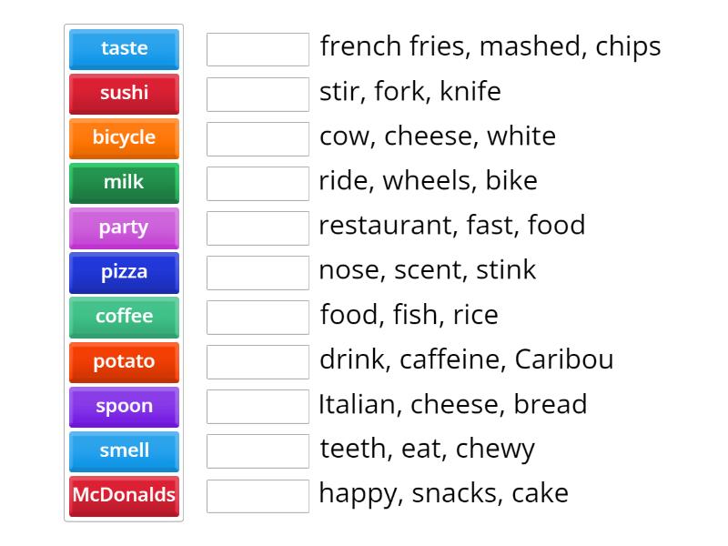 Words that go together - Match up