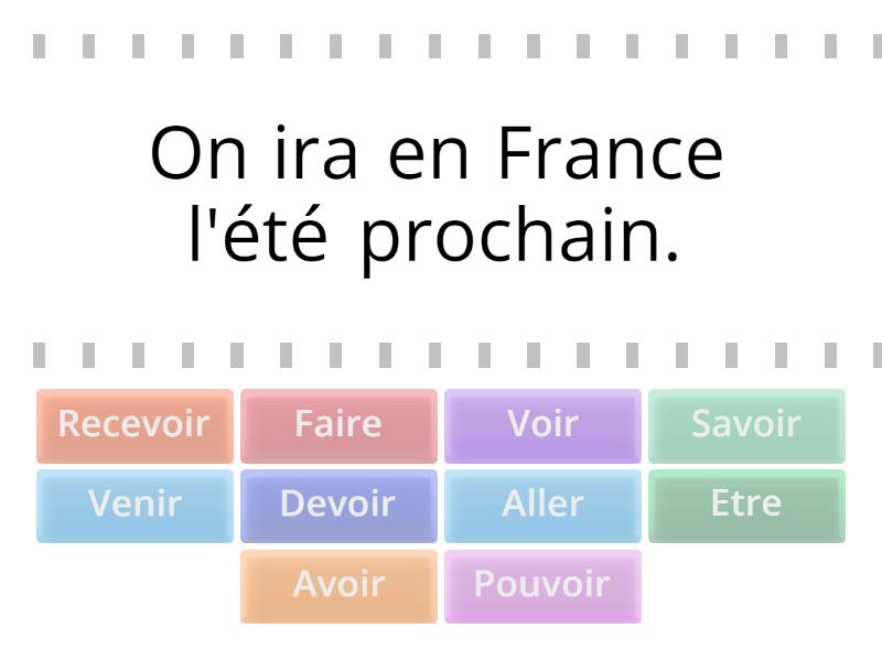 Le futur simple - verbes irréguliers - A2.1 - Find the match