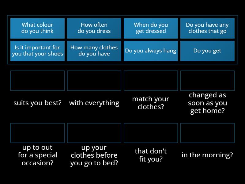 Clothes: expressions - Match up