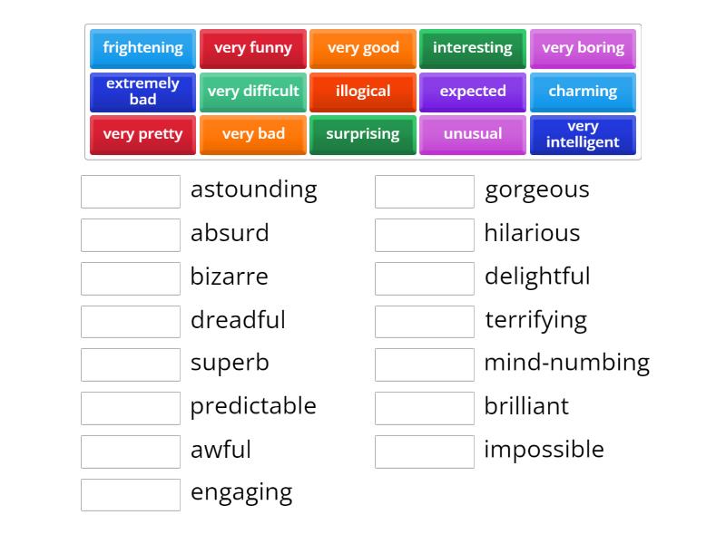 Review FCE Compact adjectives - Match up