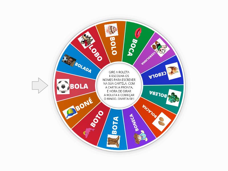 BINGO - PALAVRAS COM BO - Spin the wheel