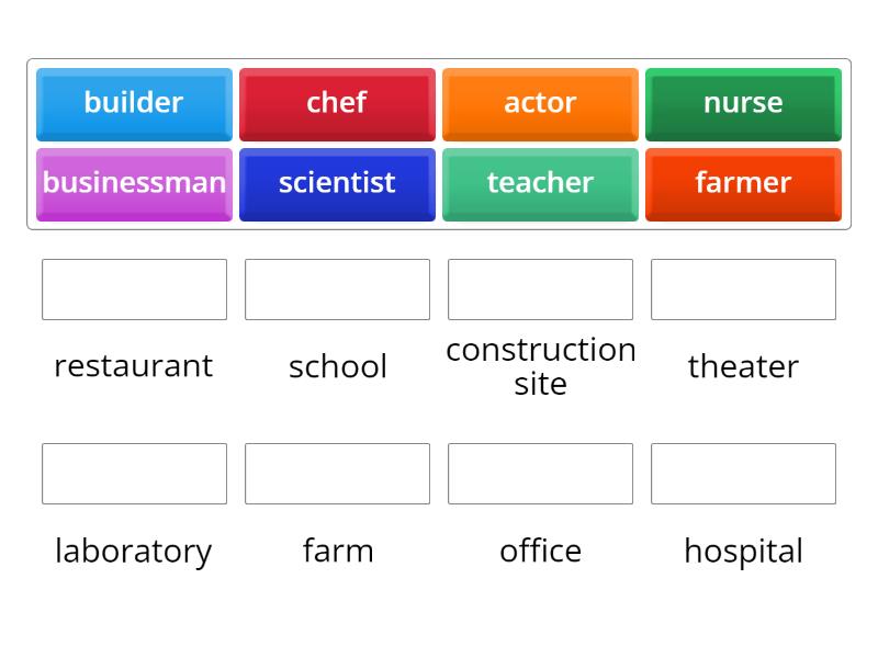 Your Jobs- Match the job to the workplace - Match up