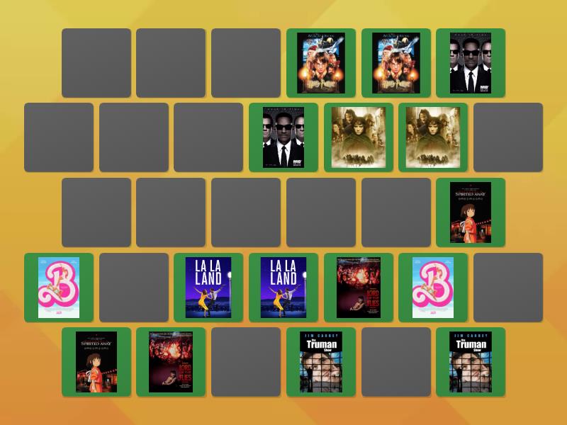 Movies Memory Game - Matching pairs