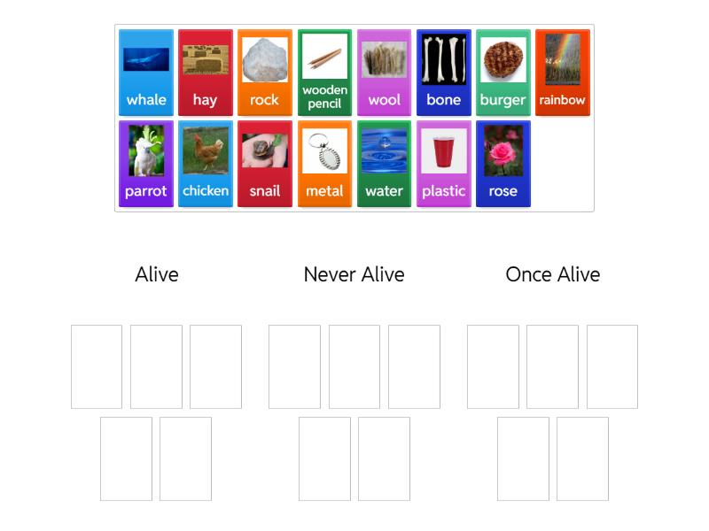 Alive/Never Alive/Once Alive - Group sort