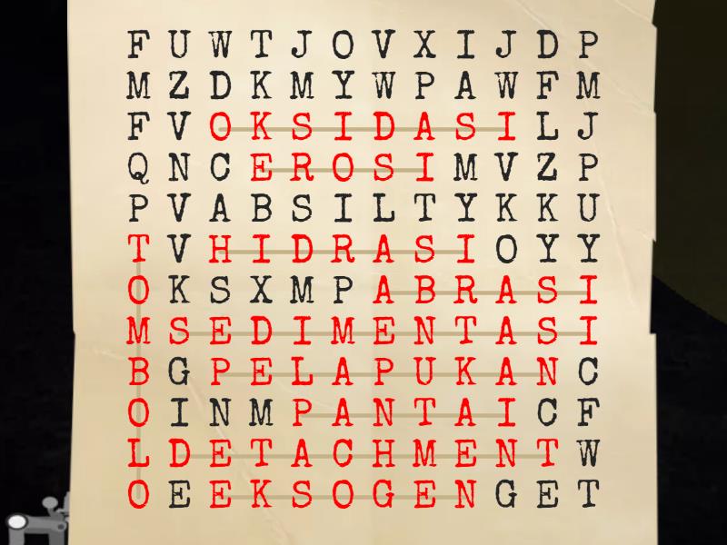 eksogen dan tanah x1 - Wordsearch