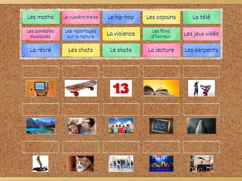 Quels sont tes gôuts? - Match up