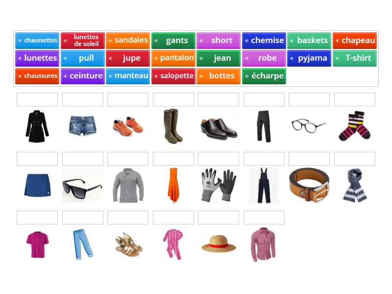 Les vêtements - Match up