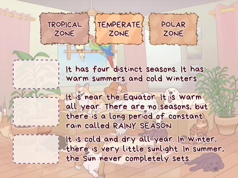 THE EARTH CLIMATE ZONES - Match up