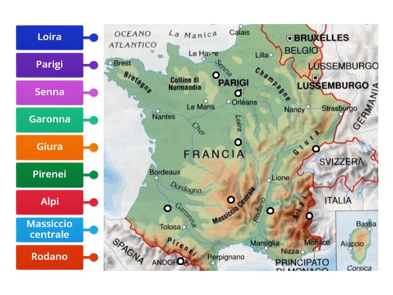 Francia_cartina fisica 2D - Labelled diagram