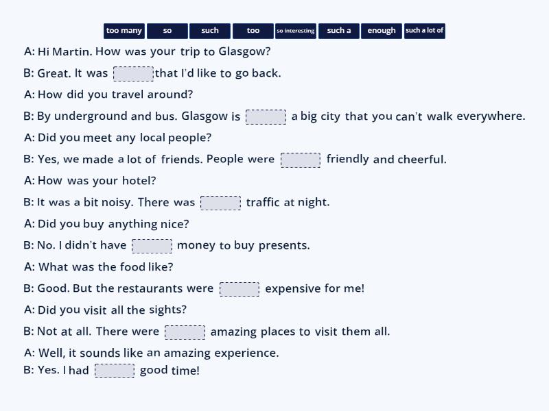 2C grammar - Complete the sentence