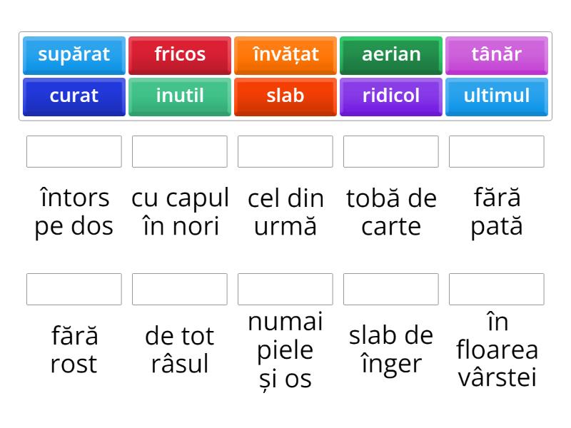 Adjective. Synonymous expressions - Match up