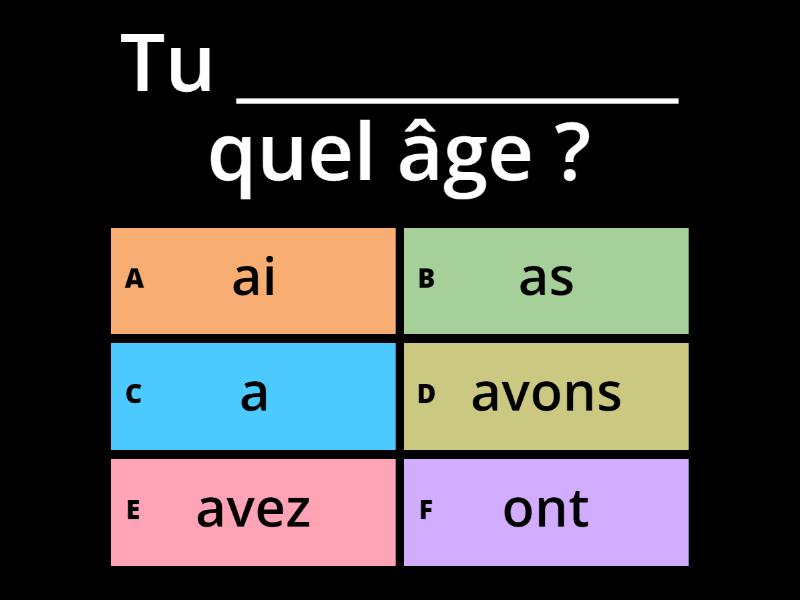 avoir / être - Quiz