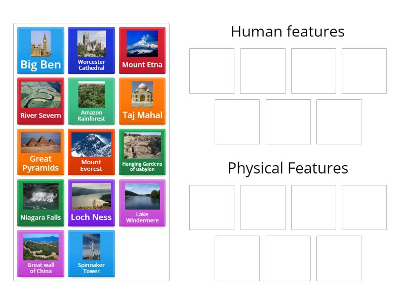 Human and physical features sort - Group sort