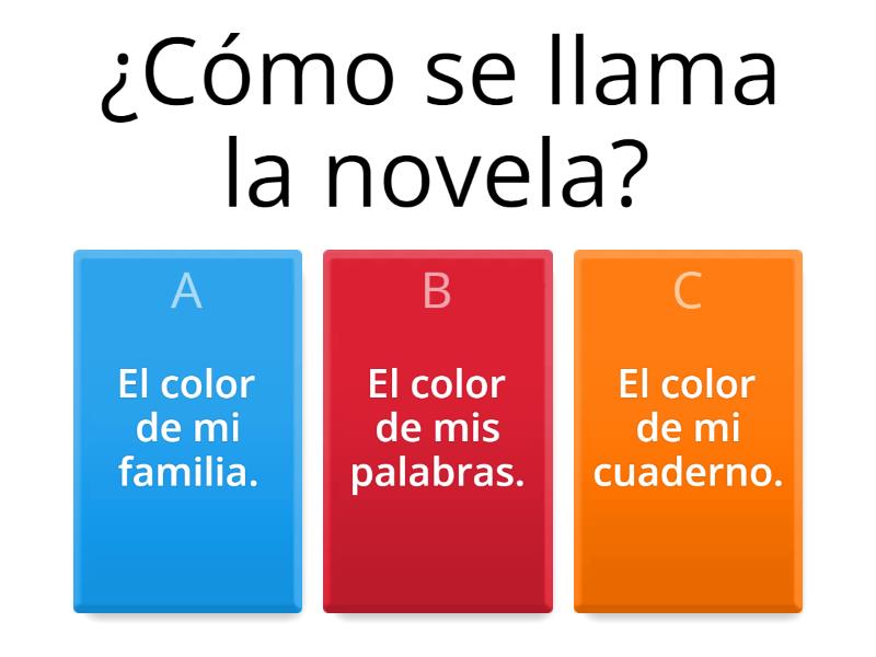 El Color de mis Palabras - Cuestionario