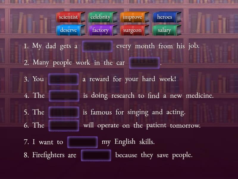 FF5 Unit 12 words in context 2 - Закончите предложение