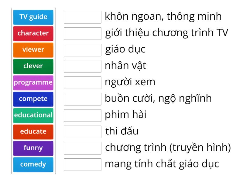 Vocabular grade 6 Unit 7-10 - Match up