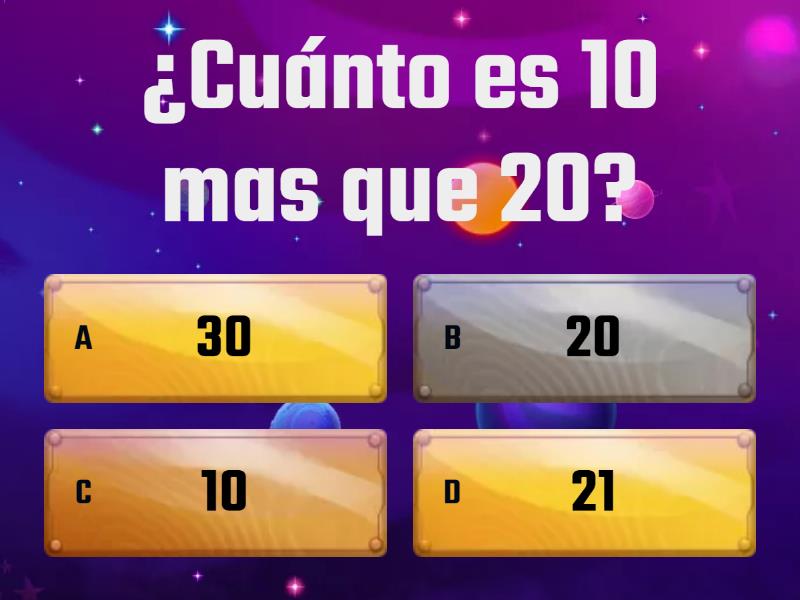 1 mas, 1 menos, 10 mas, 10 menos, - Quiz