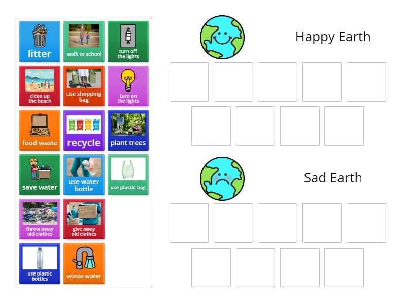 Happy Earth vs. Sad Earth - Group sort