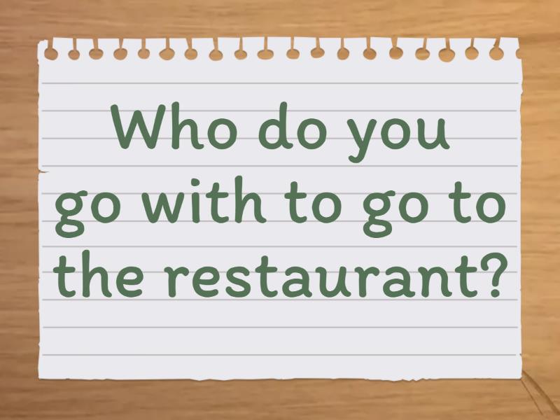TOPIC 4: Your favourite restaurant - Flash cards