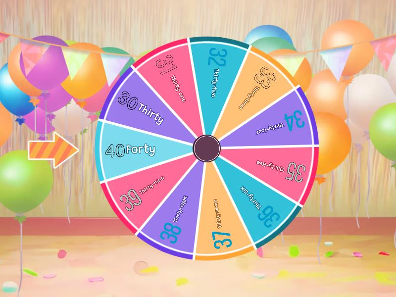 NUMBERS 30 TO 40 - Random wheel