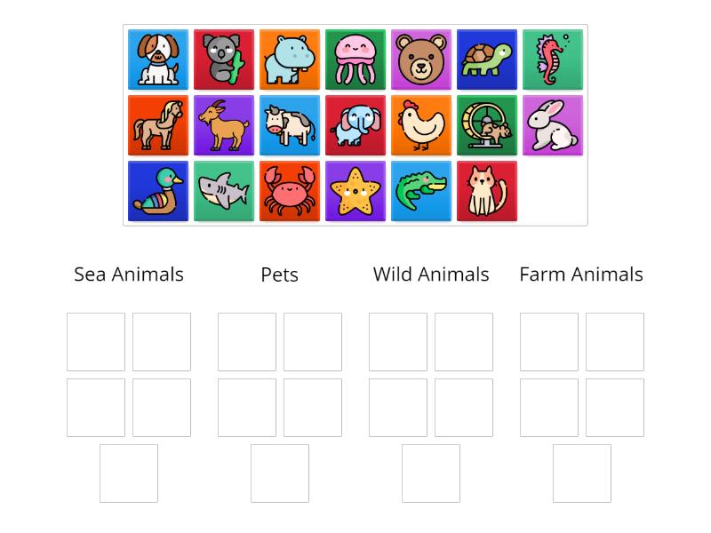 Classify animals - Group sort