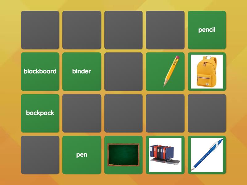 classroom objects - Parejas