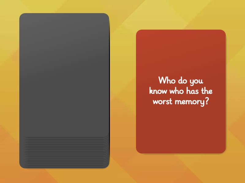 Memory conversation questions - Speaking cards