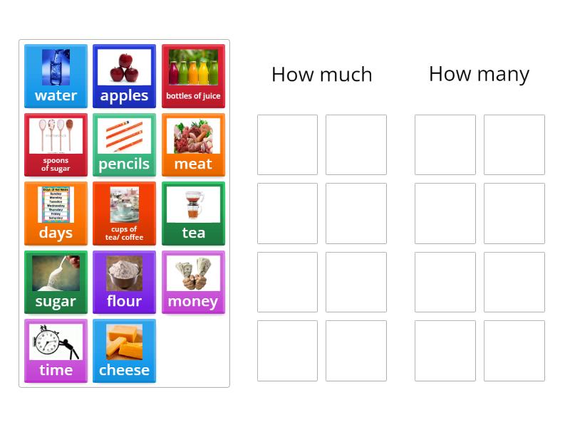 How much / How many - Group sort