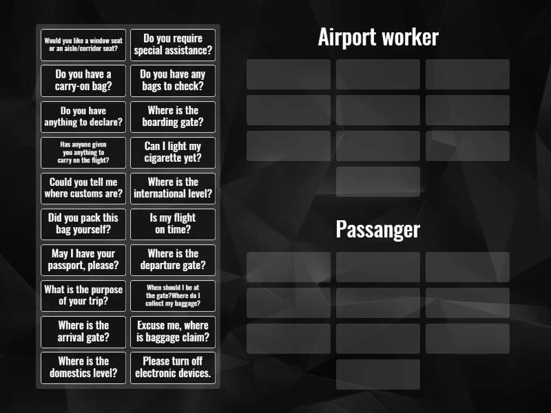 Airport expressions 1 - Group sort