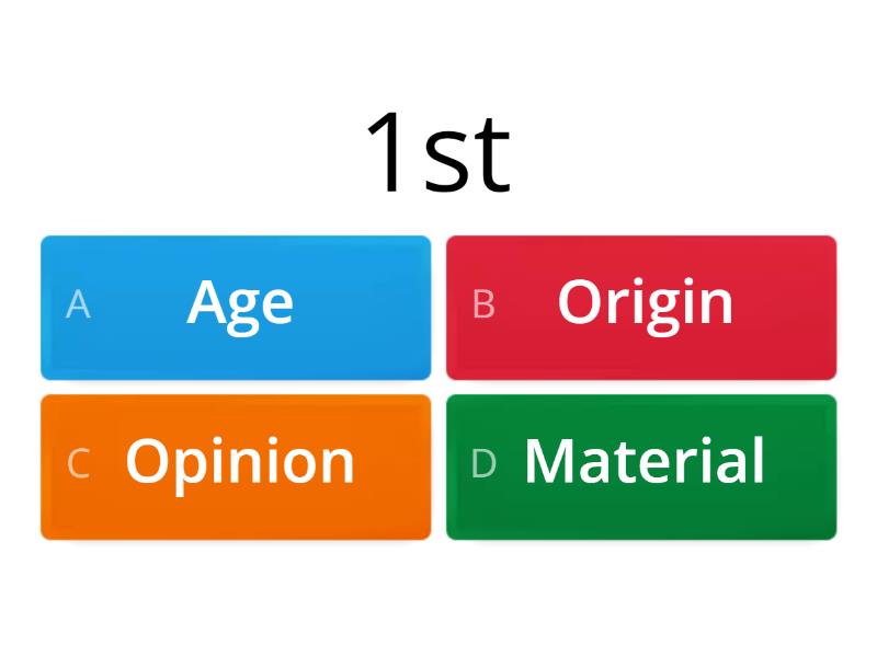 Order of adjectives - OSASCOMP - Quiz