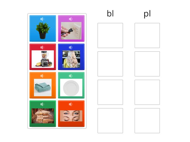 Beginning consonant blends - Group sort