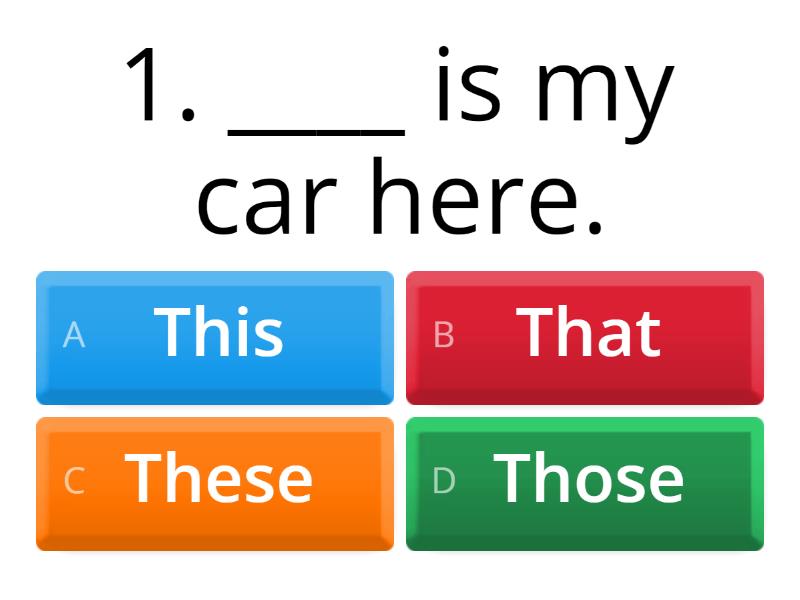 Demonstrative Pronouns - Quiz