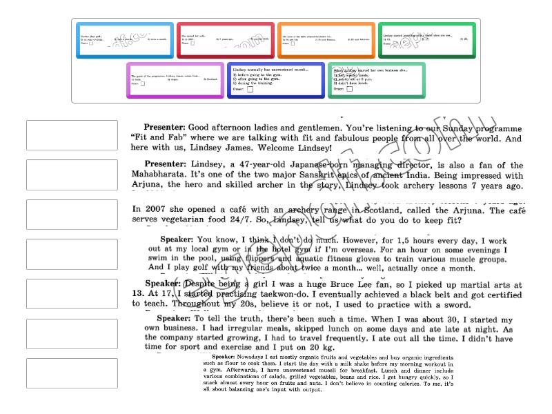 Tasks 3-9 EGE - Match up