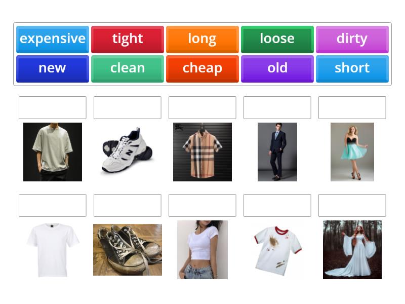 Adjectives for describing clothes - Match up
