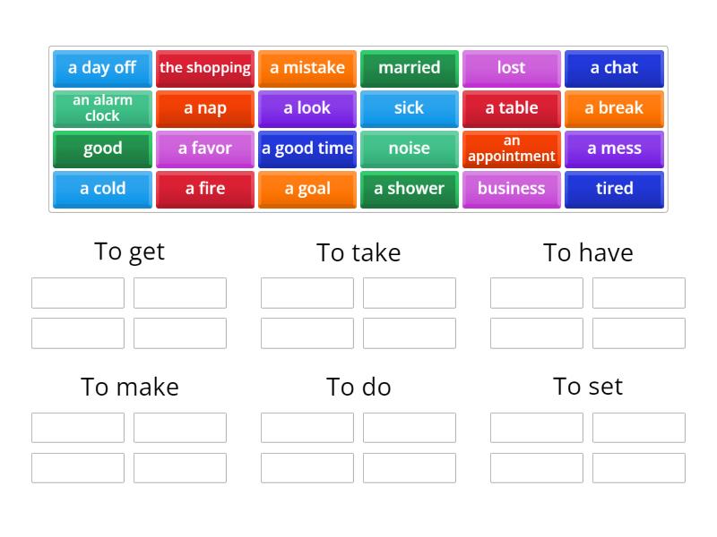 Collocations - Group sort