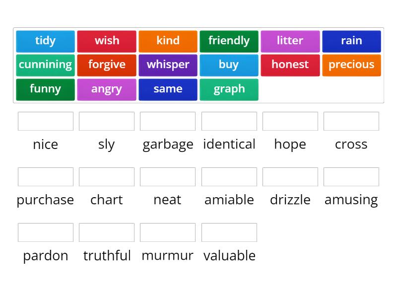 Synonyms - Match up