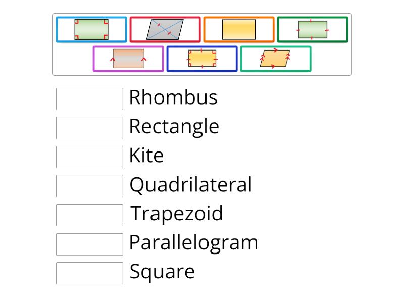 Identify Special Quadrilaterals bibb - Une las parejas