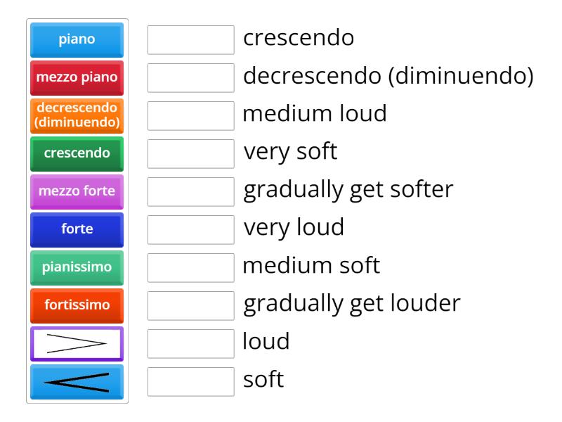 Dynamics words flashcards - Match up