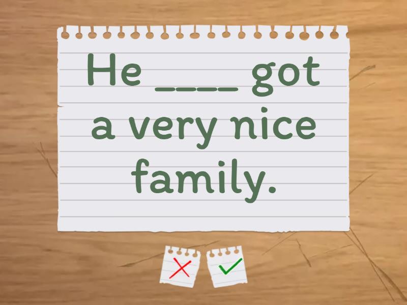 have got / has got - Flash cards