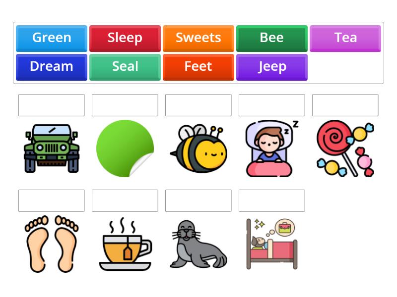 Ee/ea words (match) - Match up
