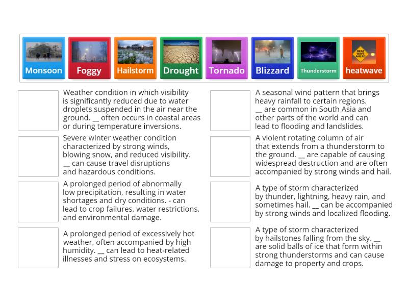 Types of weather - Match up
