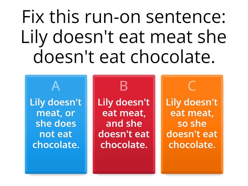 Game - Fix Run-on Sentences - Quiz