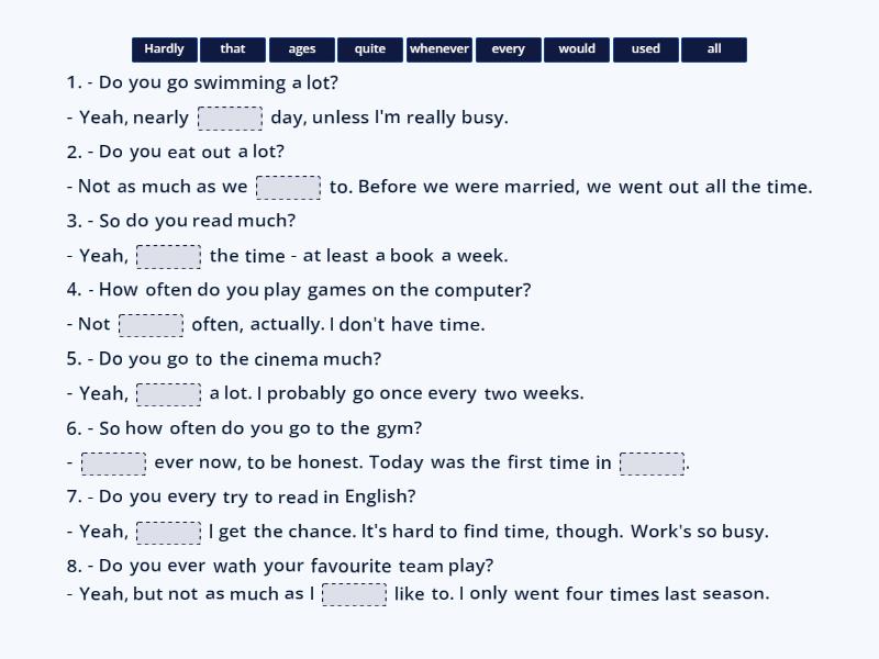 Frequency phrases - Complete the sentence