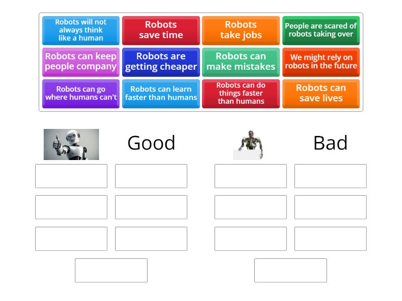 2. Robots - Good or Bad - Group sort