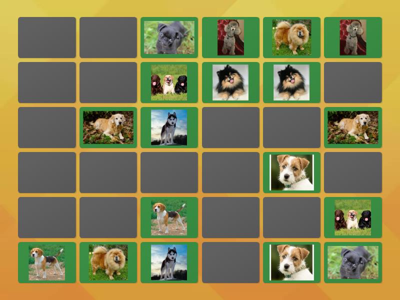 Dogs matching game - Matching pairs